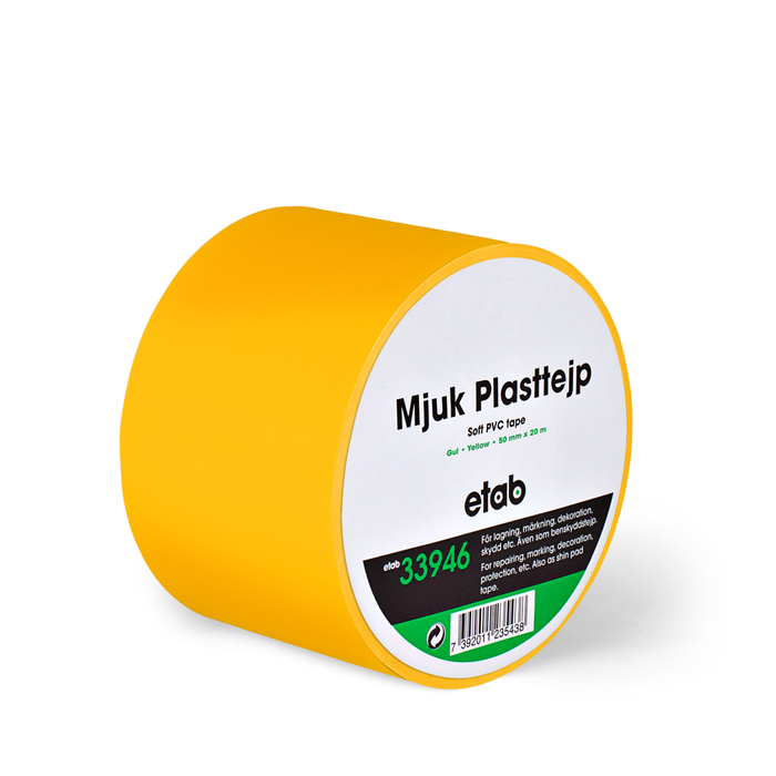 Tejp mjuk Etab 33946 PVC 50mmx20m gul - Handla online